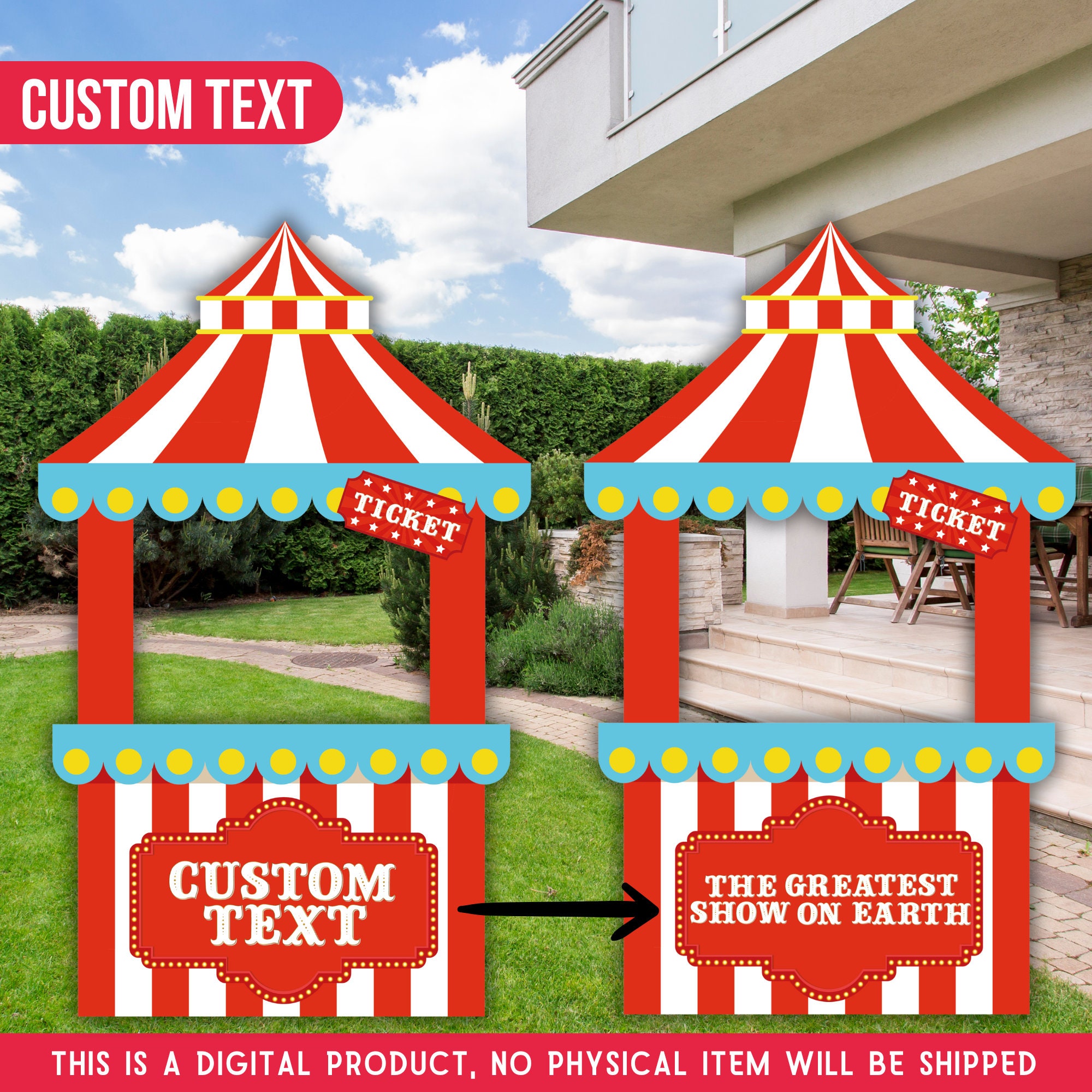 Circus Ticket Photo Booth, Circus Ticket Prop, Circus Custom Text ...