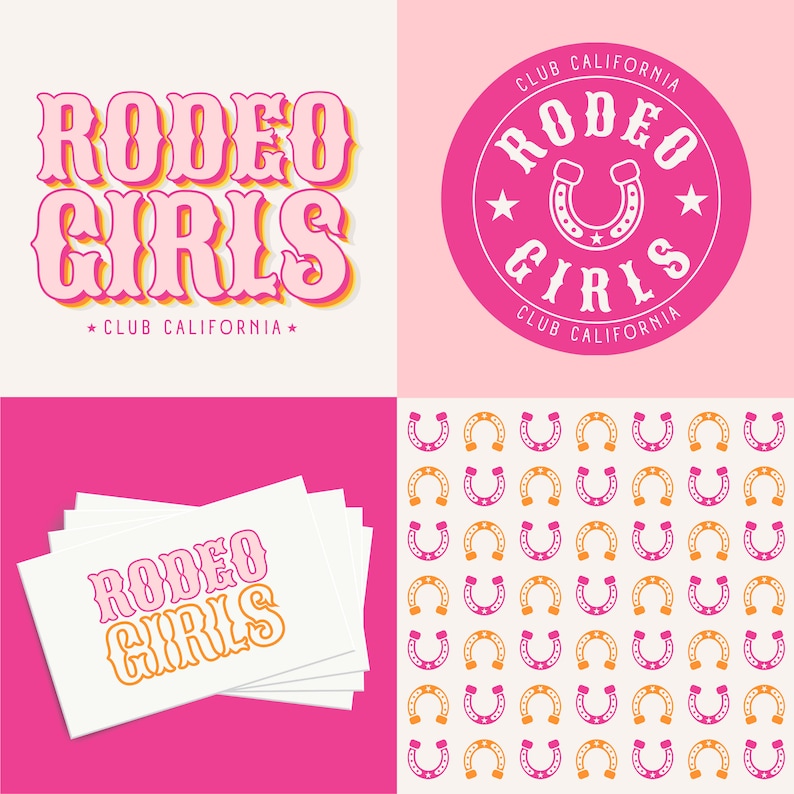 Rodeo Girls Logo, Pink Cowgirl Logo, Retro Cowgirl Logo, Cowgirl ...