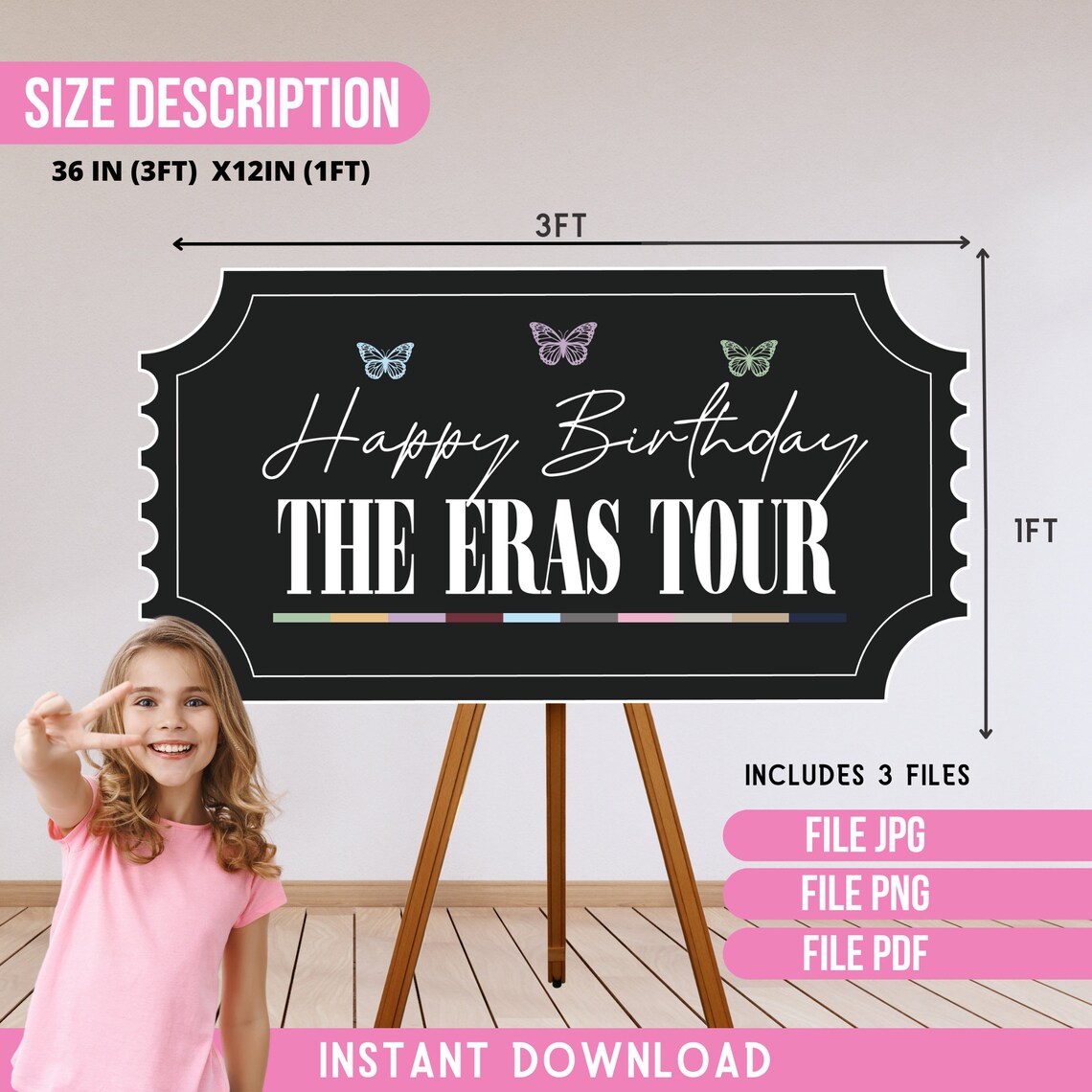 Custom Text Eras Tour, Sign Eras Tour, Concert Birthday, Concert Ticket ...