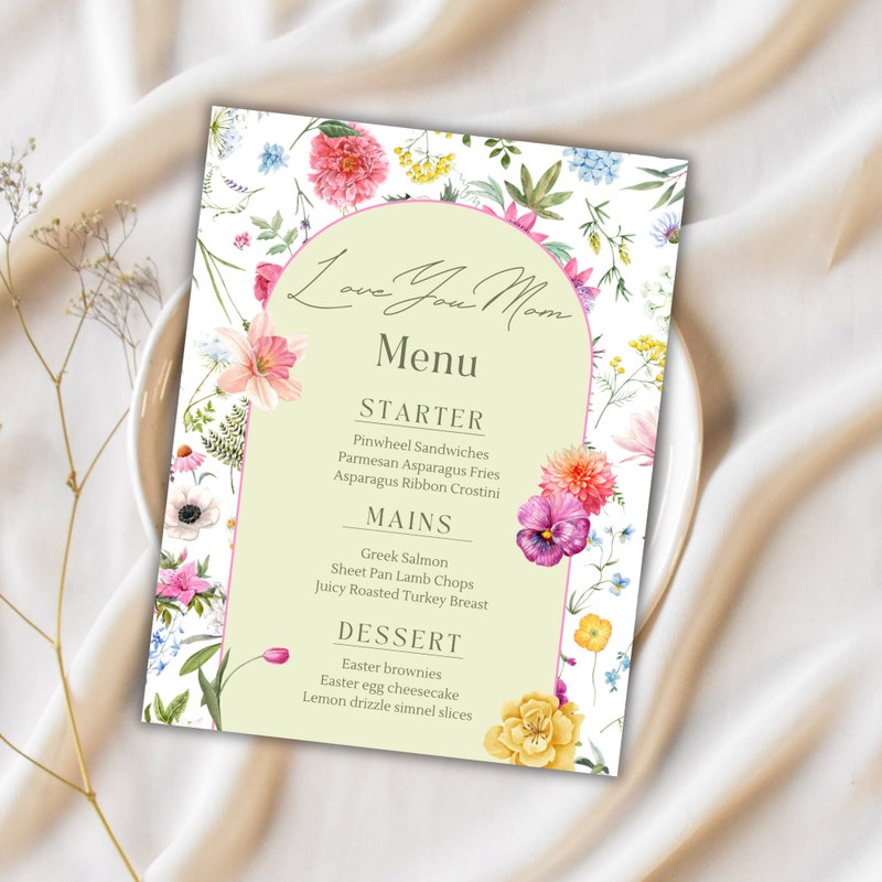 Floral Menu - Etsy