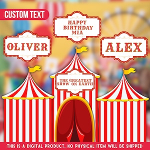 Circus Tent, Circus Custom Text, Circus Birthday Party, Carnival ...