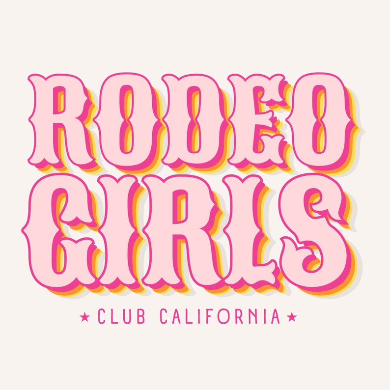 Rodeo Girls Logo, Pink Cowgirl Logo, Retro Cowgirl Logo, Cowgirl ...