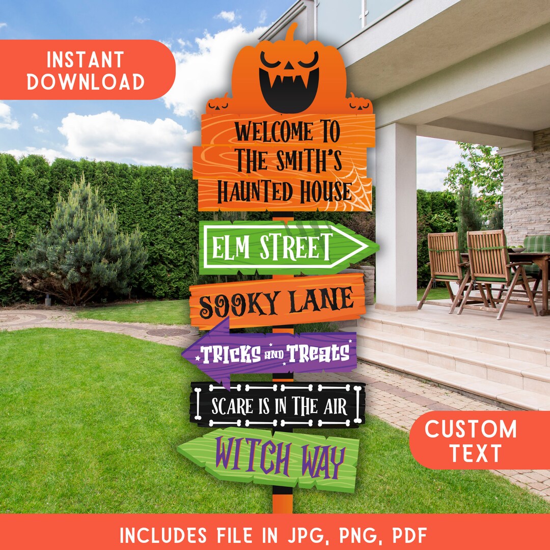 Halloween Directional Sign Custom, Arrow Signs Halloween, Halloween ...