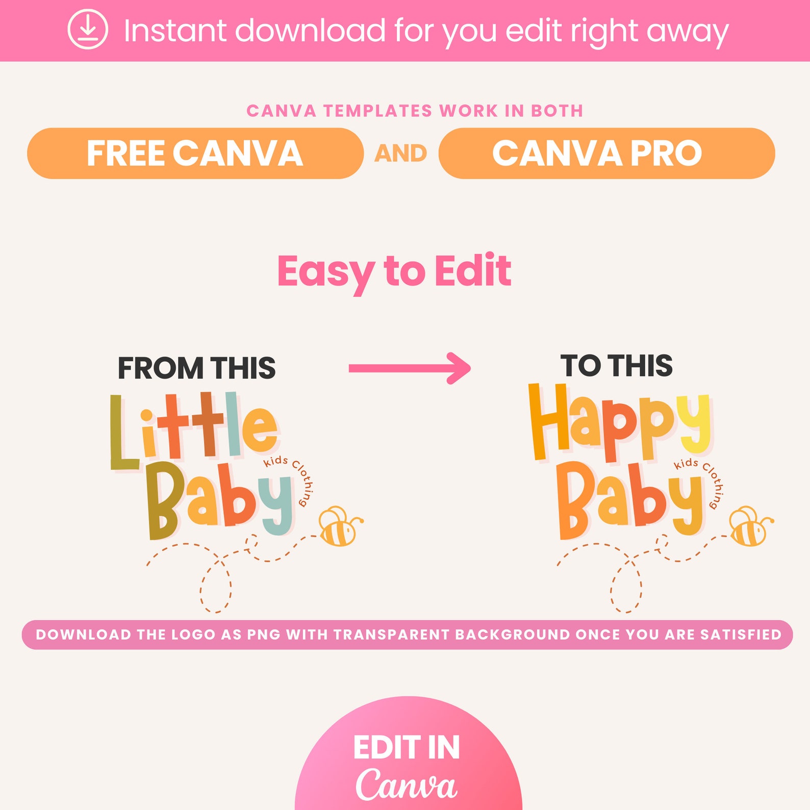 Kids Logo, Logo Kids Creative Template, Bee Logo Template,, Kids ...
