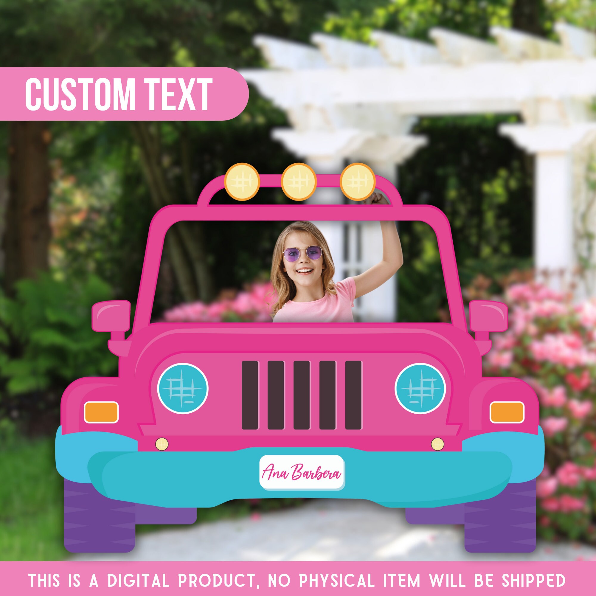 Doll Pink Selfie Frame, Doll Car Pink Selfie Frame, Doll Party Photo ...