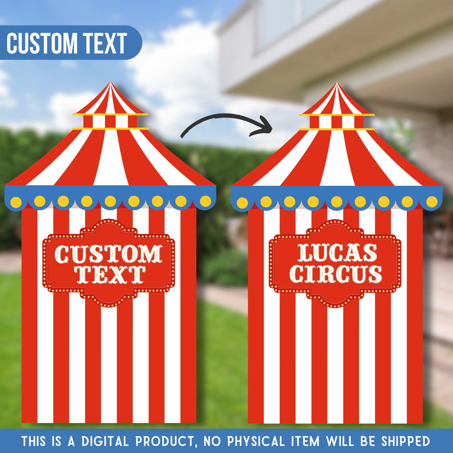 Custom Text Circus Tent Prop, Circus Custom Text, Big Top Circus Tent ...