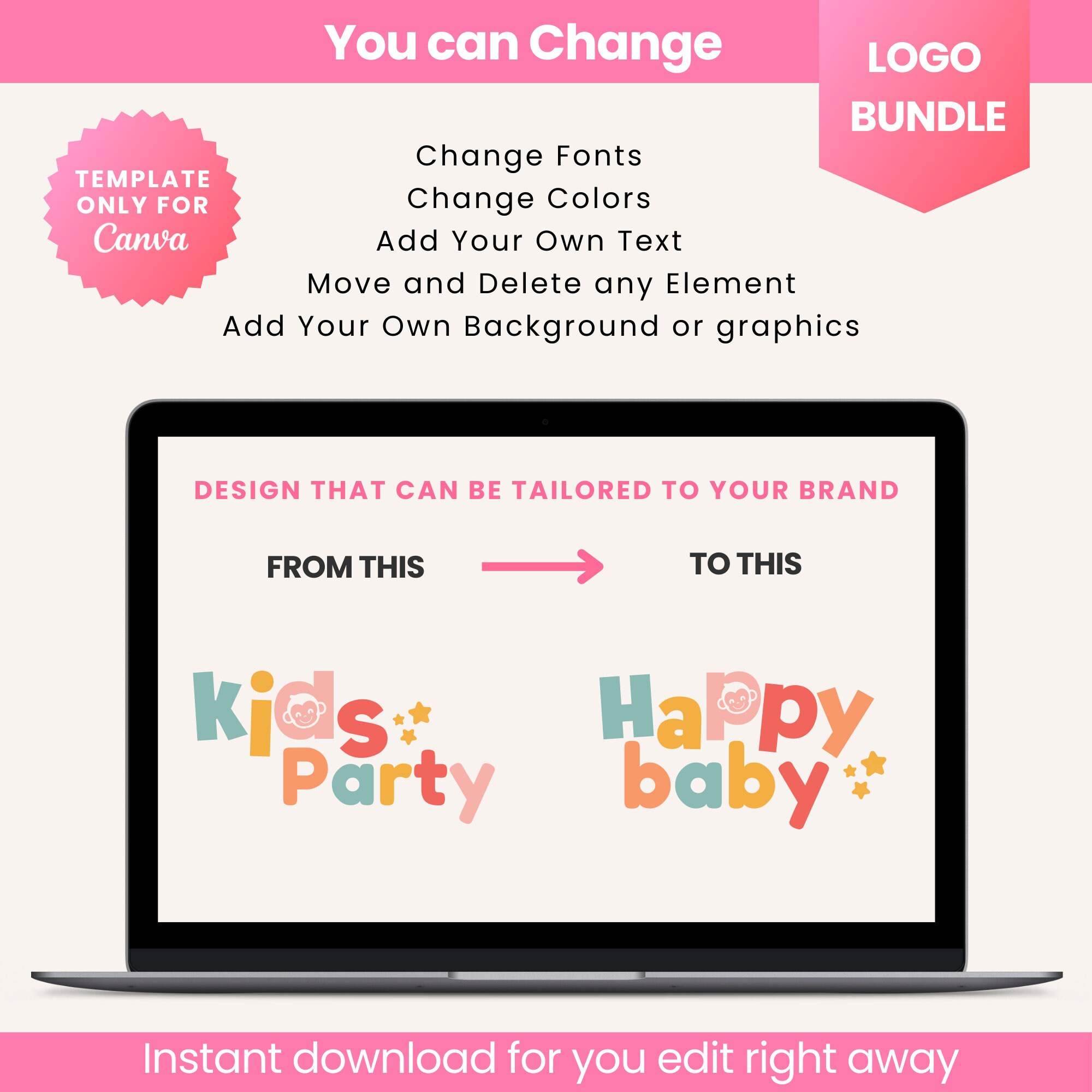 Kids Logo Template, Kids Logo Design, Playful Kids Logo, Children's ...