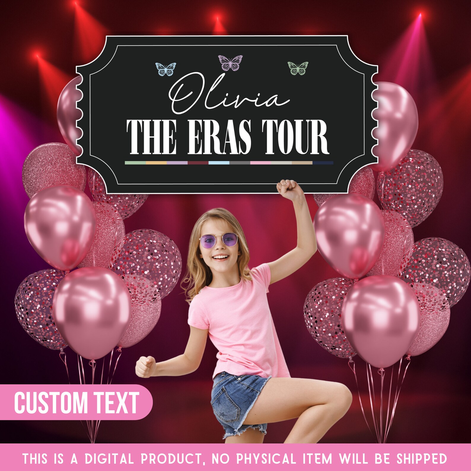 Custom Text Eras Tour, Sign Eras Tour, Concert Birthday, Concert Ticket ...