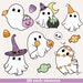 Ghost Kawaii Clipart, Cute Halloween Kawaii, Ghost Doodle Set, Ghost ...
