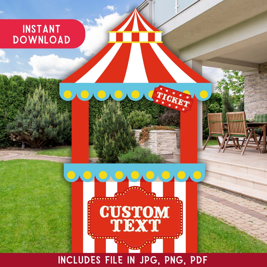Circus Ticket Photo Booth, Circus Ticket Prop, Circus Custom Text ...