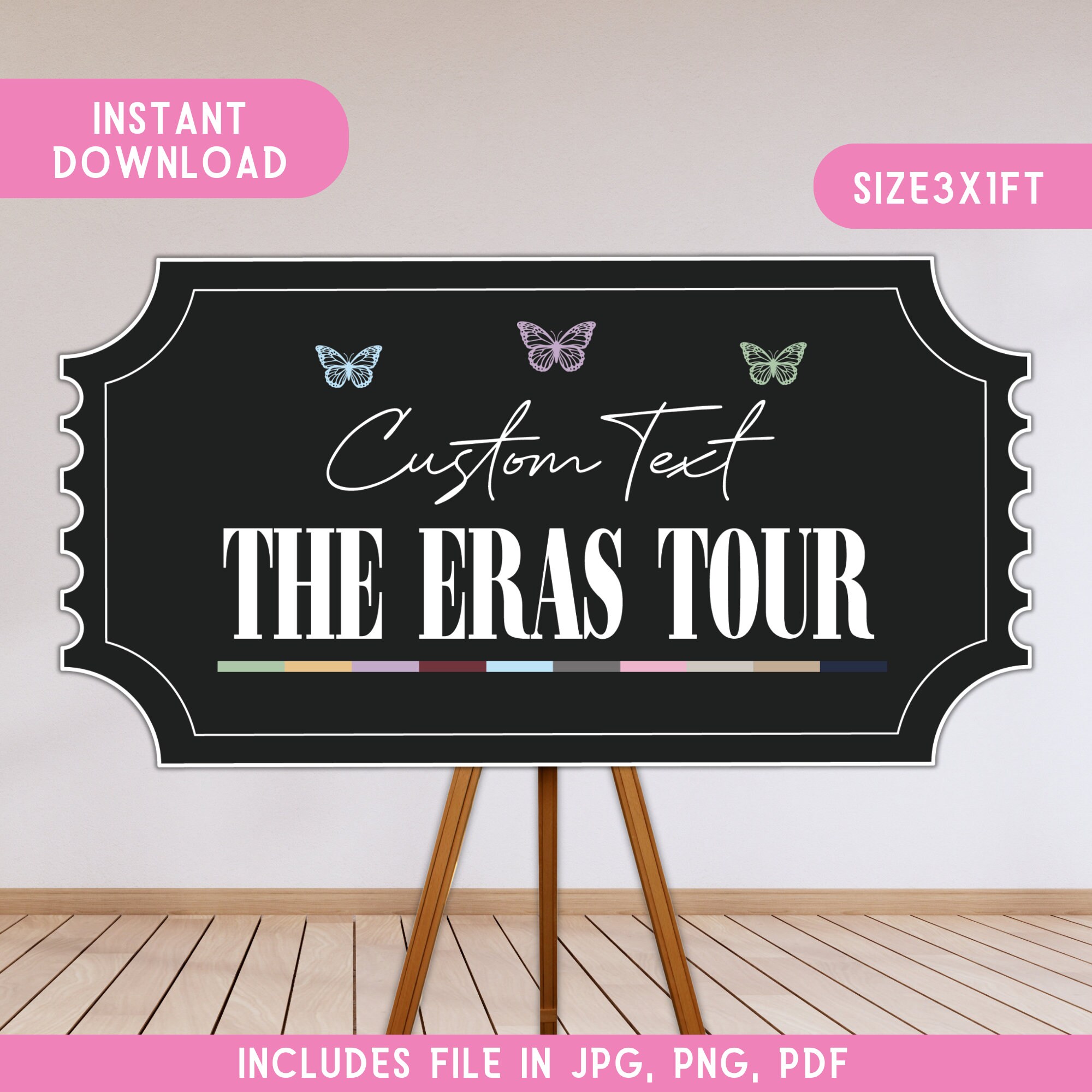 Custom Text Eras Tour, Sign Eras Tour, Concert Birthday, Concert Ticket ...