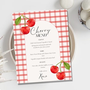 Cherry Menu Template, Sweet Cherry Menu, Red Cherry Menu, Cherries Menu ...