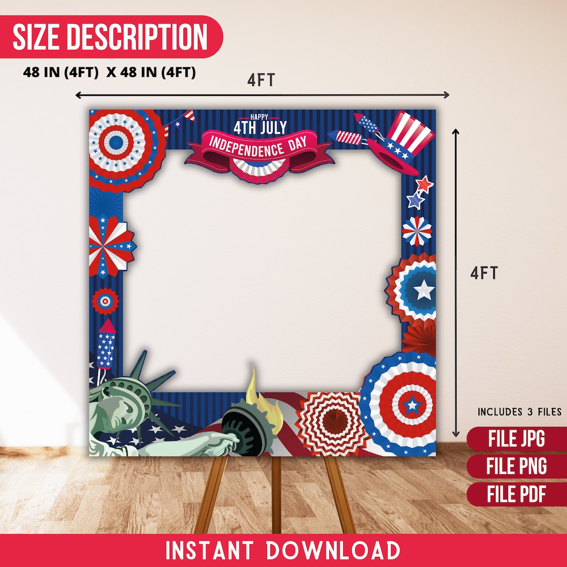 4th of July Independence Selfie Frame , Patriotic American Photo Frame ...