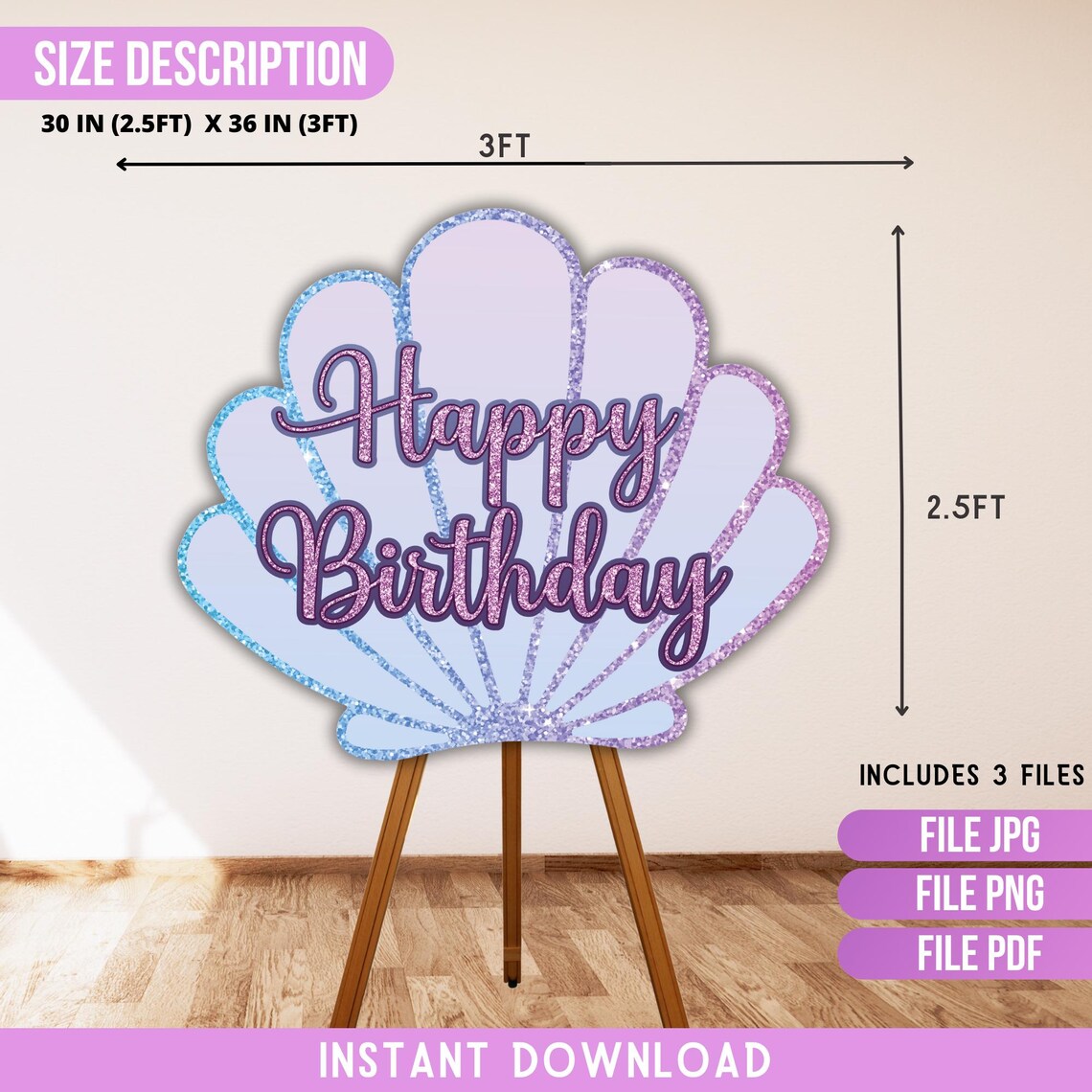 Seashell Glitter Mermaid Sign, Seashell Custom Name, Seashell Welcome ...