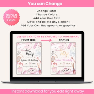 Spa Birthday Invitation, Skincare Birthday Invitation Template, Girls ...