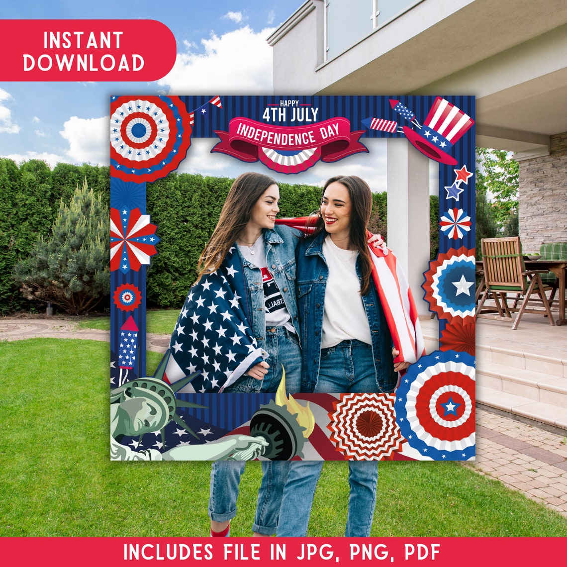 4th of July Independence Selfie Frame , Patriotic American Photo Frame ...