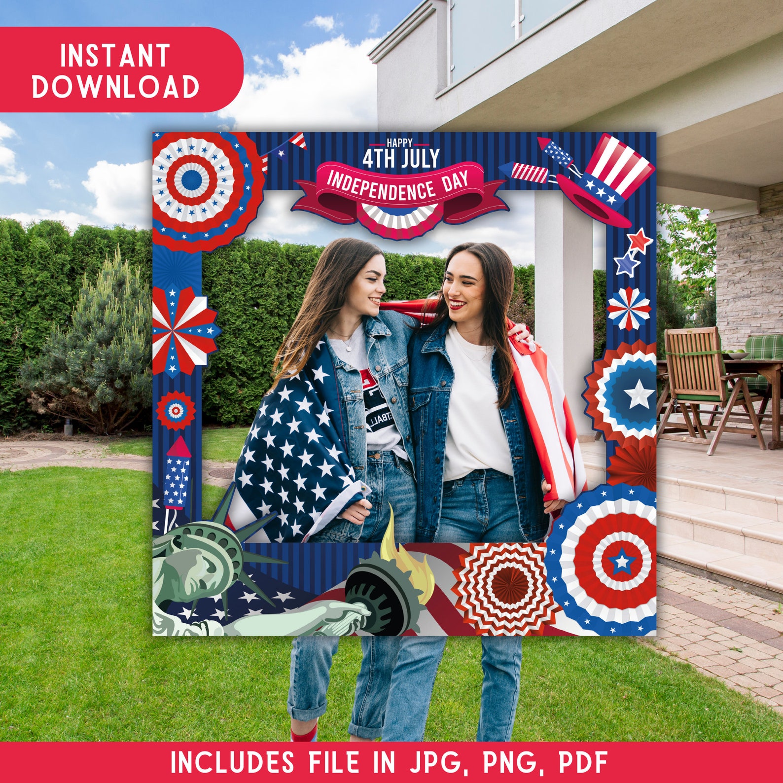 4th of July Independence Selfie Frame , Patriotic American Photo Frame ...