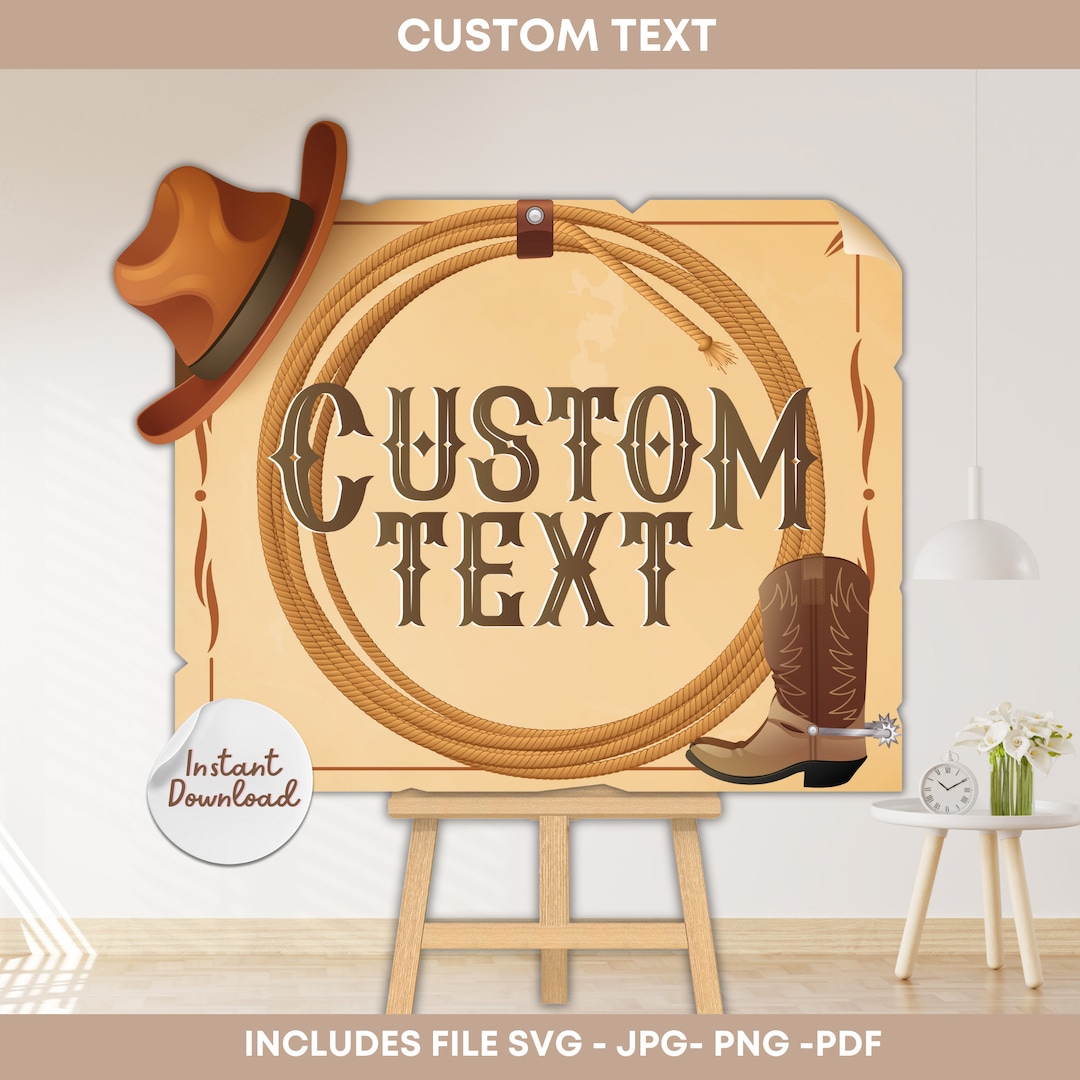 Cowboy Wild West Custom Sign, Western Cowboy Birthday Party, Wild West ...