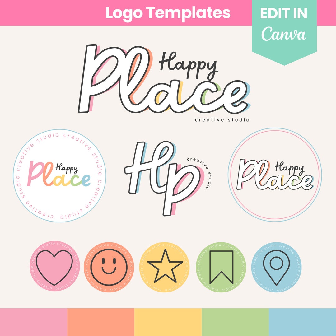 Bright Pastel Rainbow Logo Design, Fun Colorful Logo, Business Logo ...