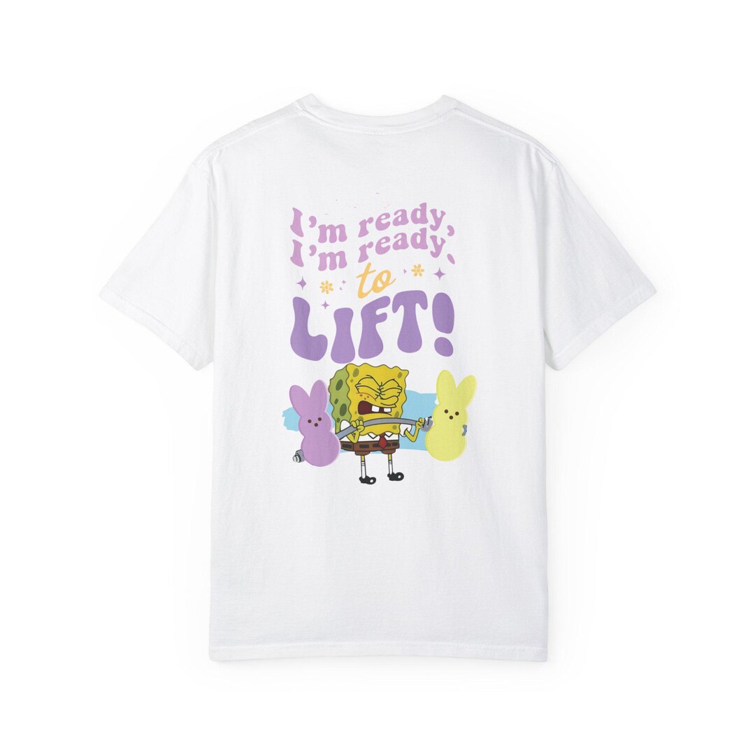 Spongebob Fitness Tee, Unisex Garment-dyed T-shirt for Gym Lovers, Fun ...