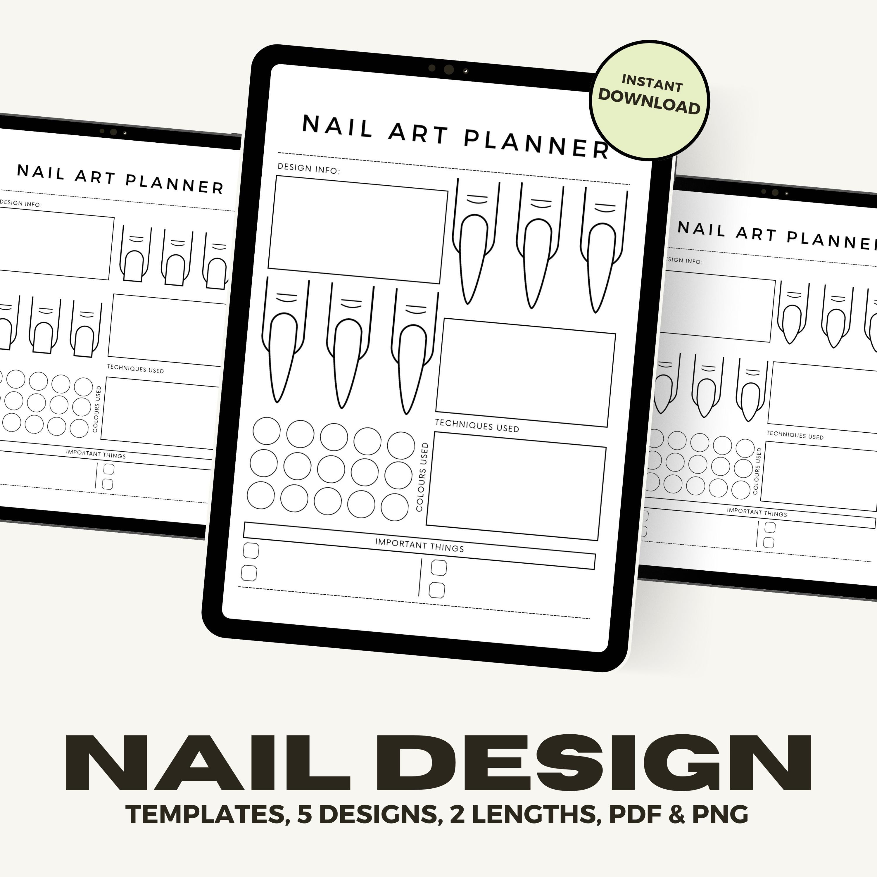 Nail Art Design Planner - Etsy
