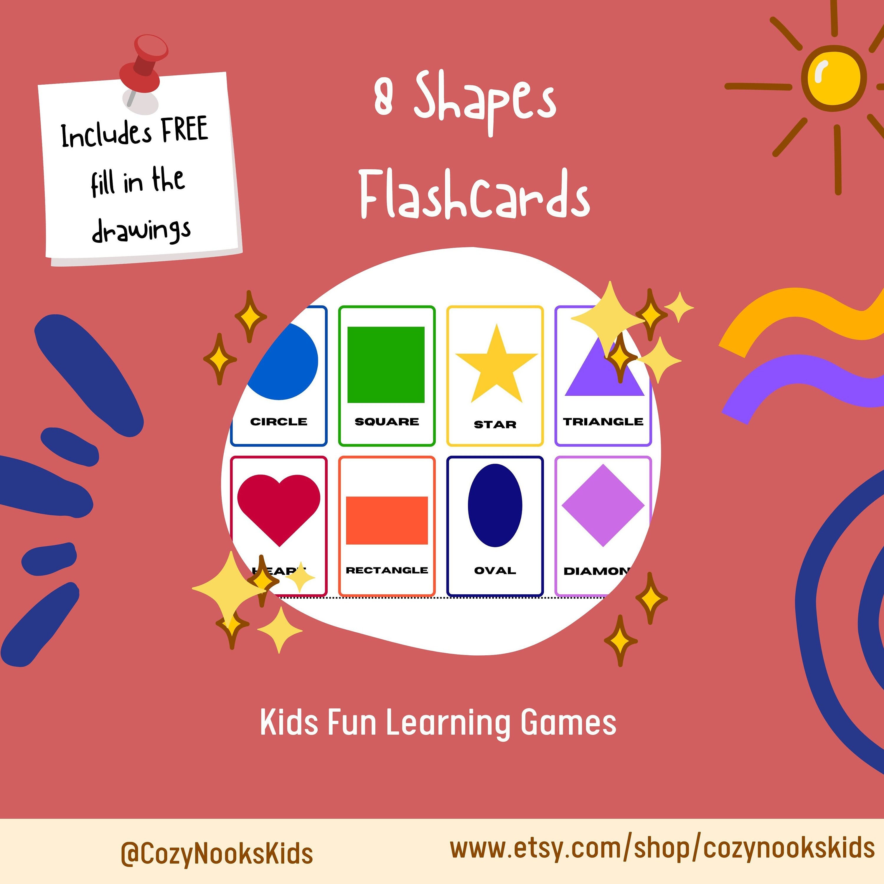 8 Shapes Cards Montessori Flash Cards Pre-school Cards - Etsy Australia