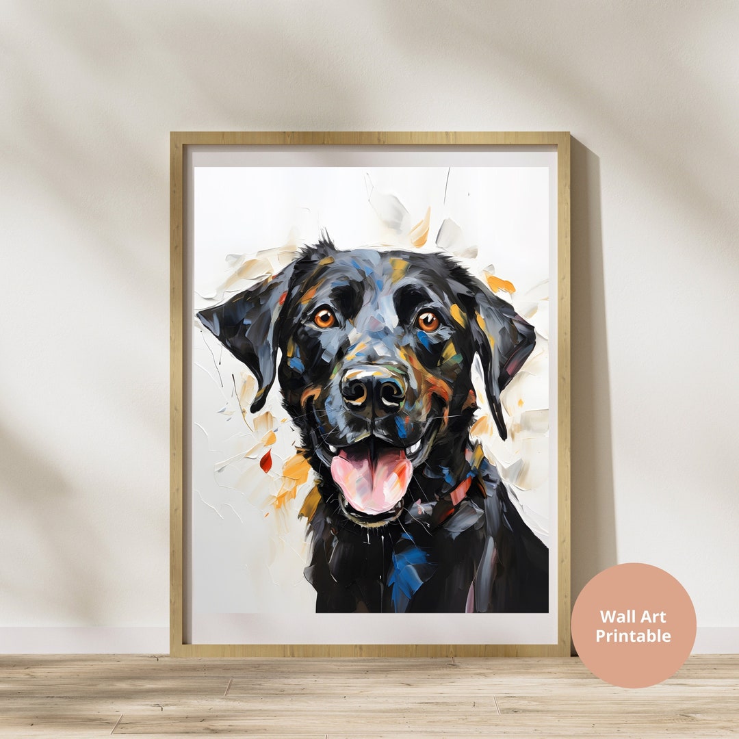 Digital Wall Art Labrador Wall Decor Animal Oil Painting Dog Printable ...
