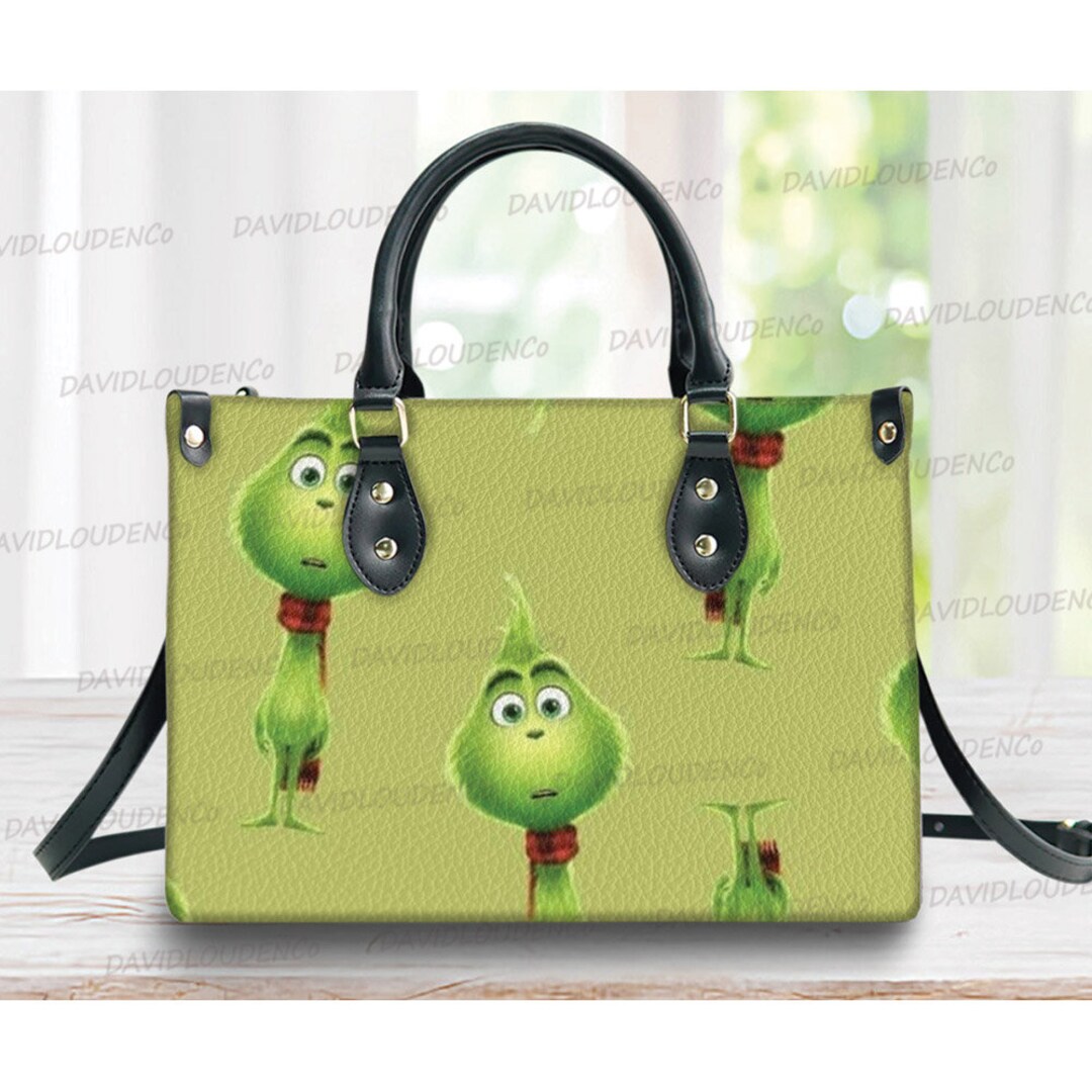 Grinch Christmas Leather Bag Grinch Lover Handbag Custom - Etsy