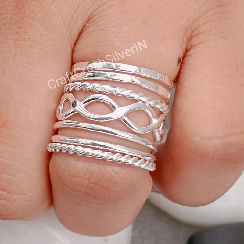 Women Silver Ring Sets - Etsy