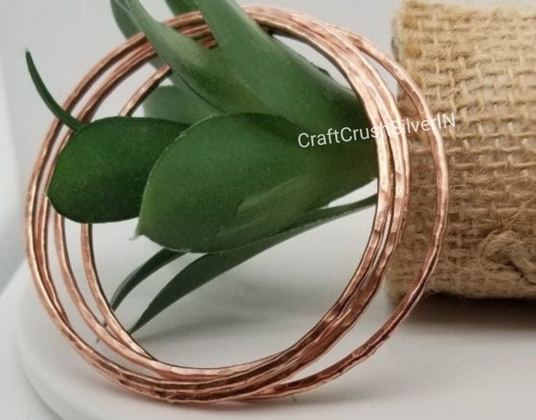 Pure Copper Bangle Set of Solid Copper Bangle /set of 7 Pcs. Hammered ...