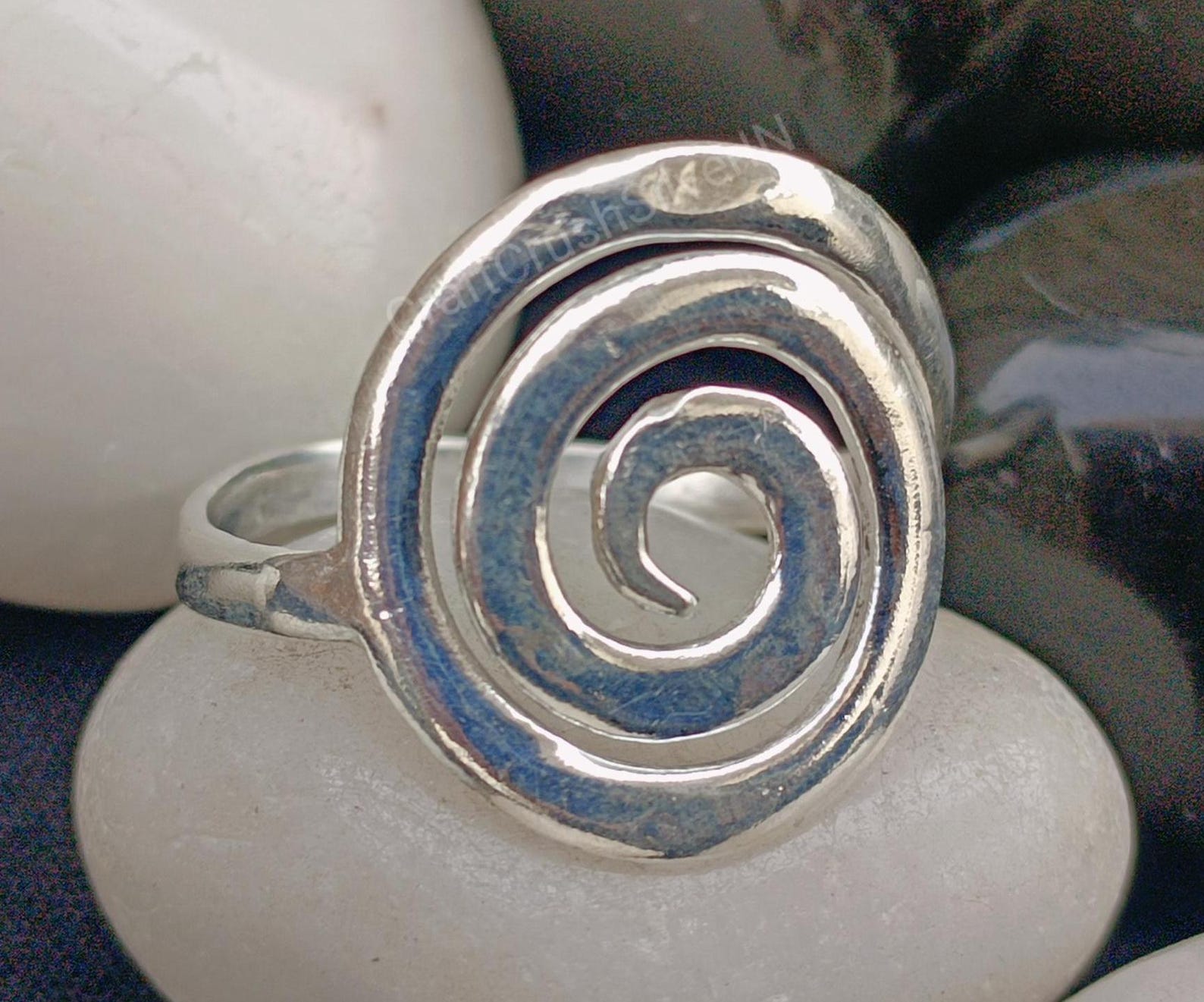 925 Sterling Silver Spiral Ring: Chunky Swirl Boho Ring - Etsy