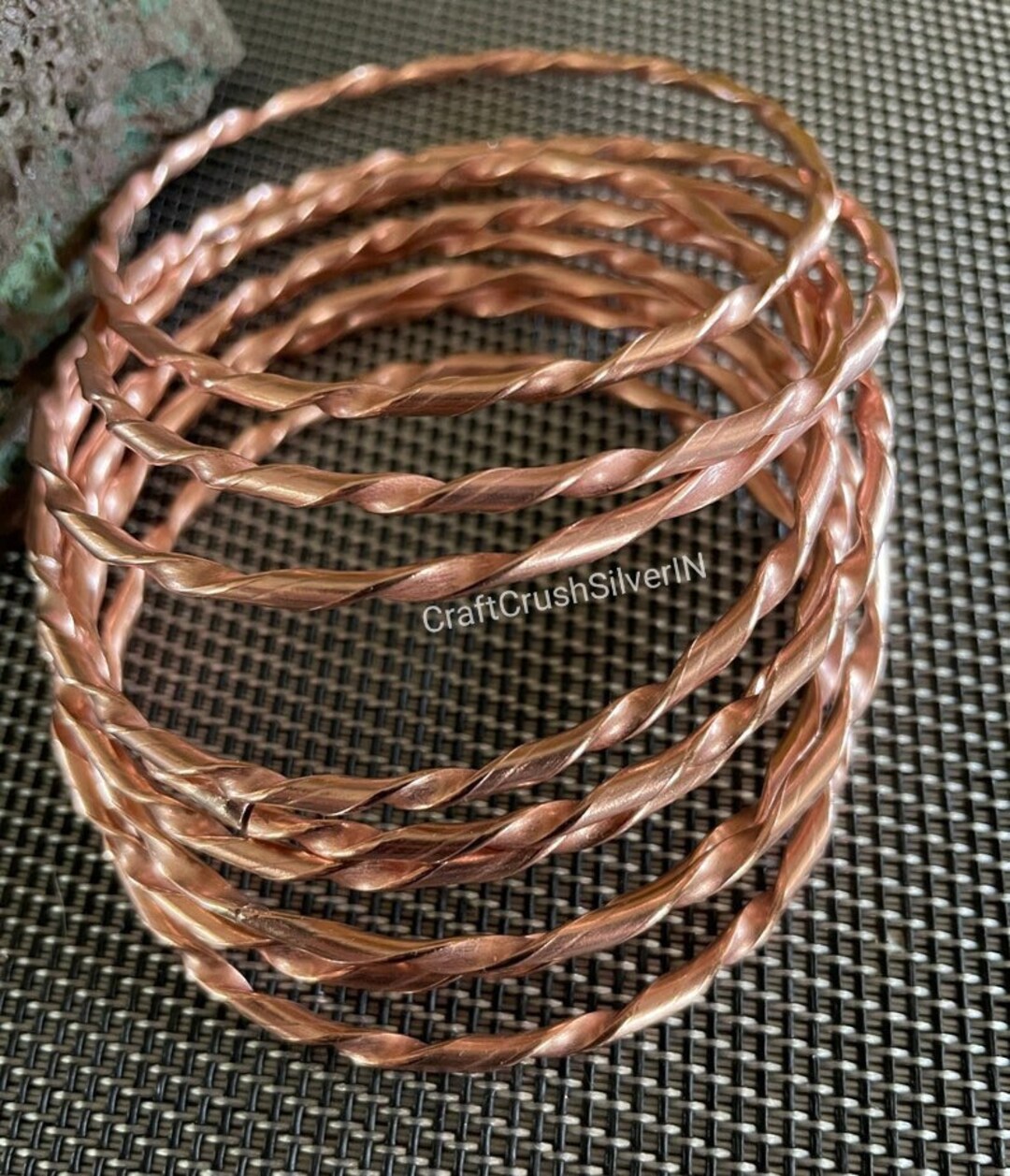 Pure Copper Bangle Set of Solid Copper Bangle /set of 7 Pcs. Handmade ...
