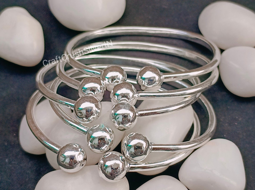 Set of 7 Thick Sterling Silver West Indian Bangles: Boho Style - Etsy