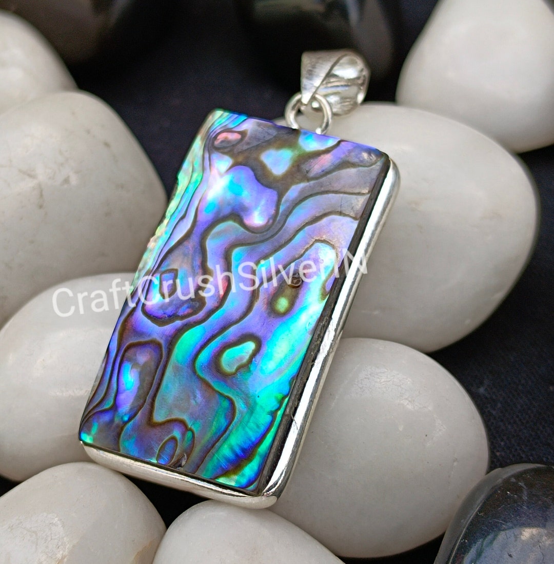 Abalone Shell Pendant Rectangle Shape Abalone Pendant Bezel - Etsy