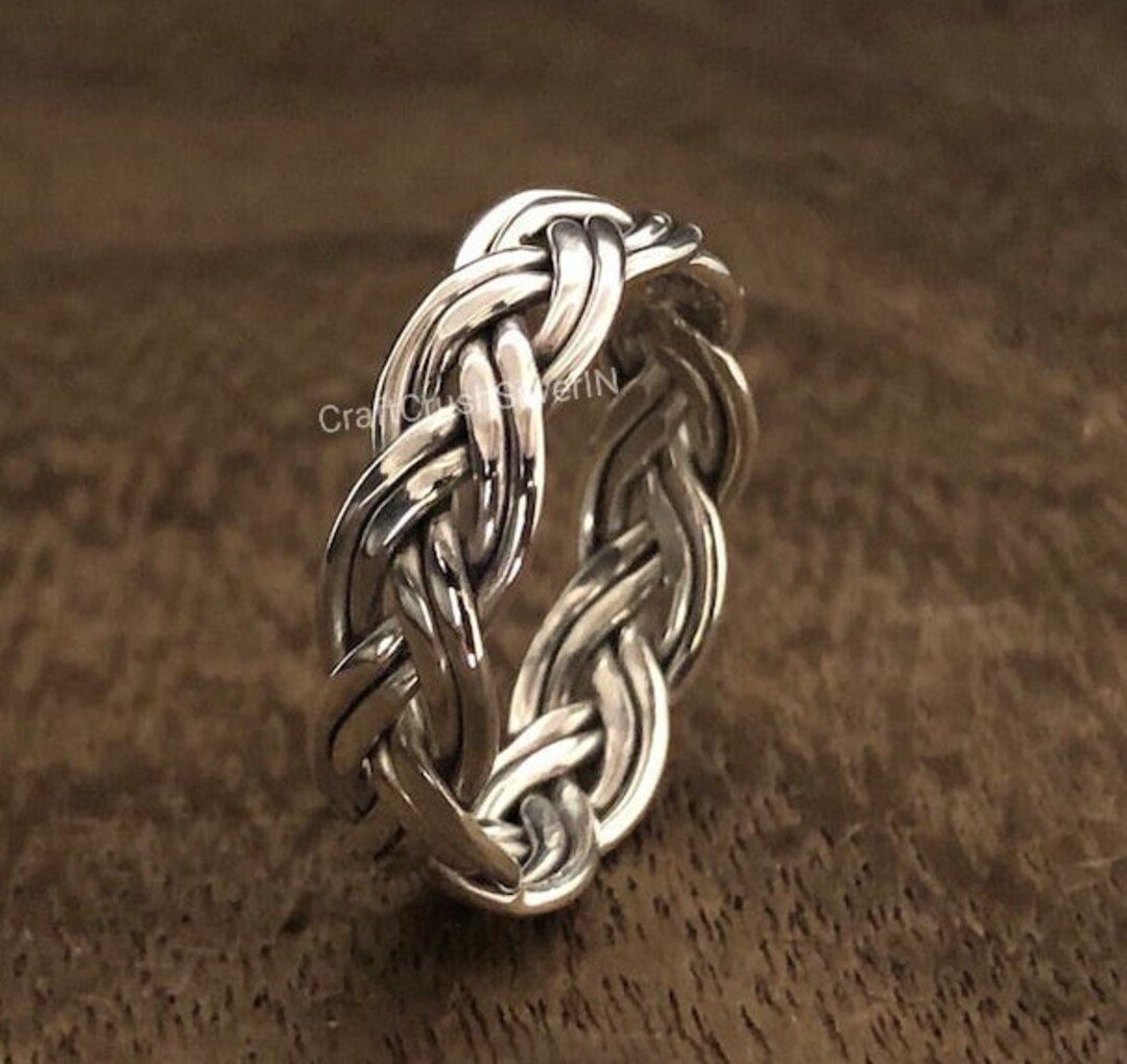 Silver Double Braid Ring, Braided Ring, Men and Women Ring, Braided ...