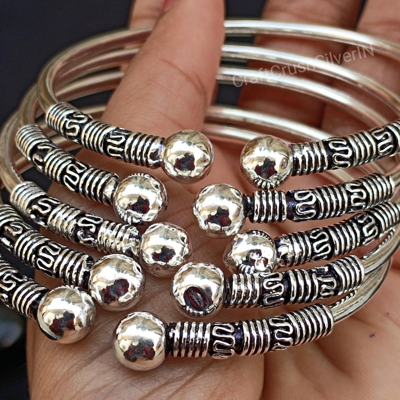 Heavy Silver Bangle - Etsy