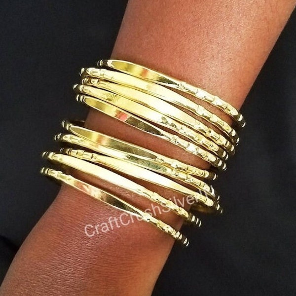 Brass Bangle Set - Etsy