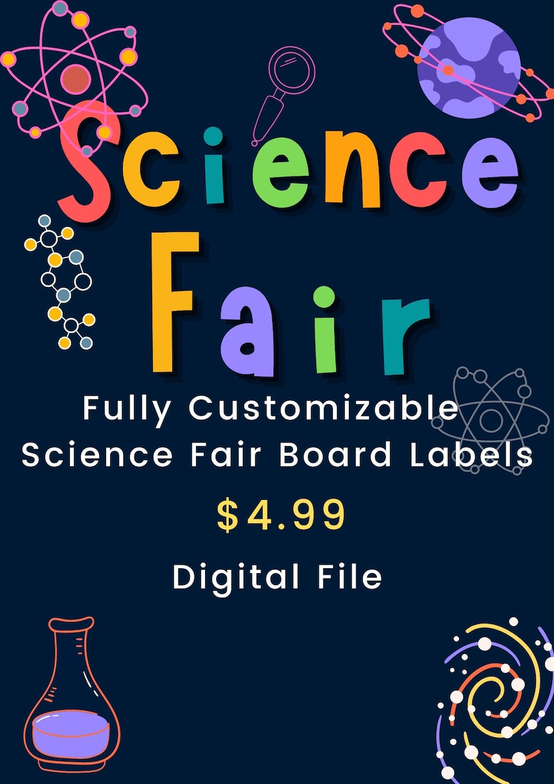 Science Fair Labels fully Customizable - Etsy