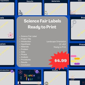 Science Fair Labels (ready to Print) - Etsy