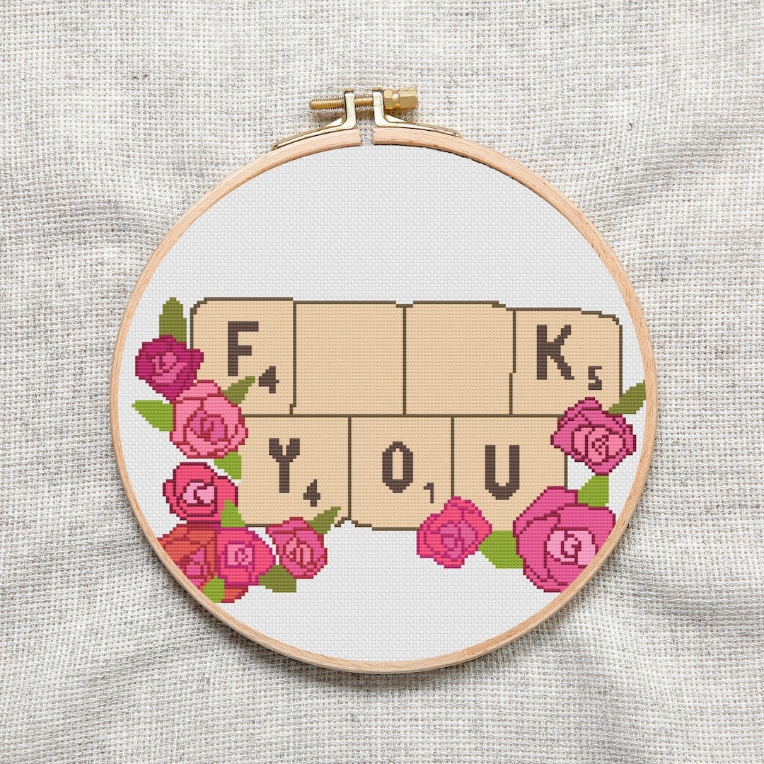 Fck You Funny Scrabble Cross Stitch Pattern, Swear Word Pattern, Snarky ...