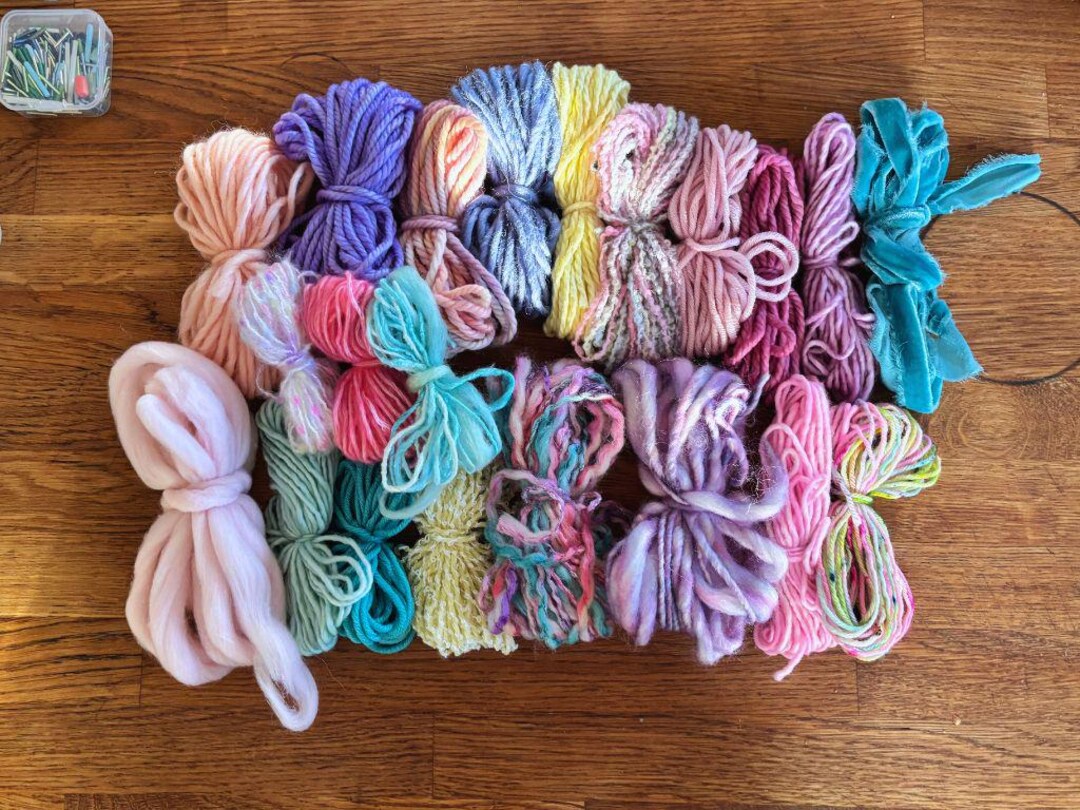 DIY Weaver's Craft Kit Mixed Yarn, Fiber Pack, Destash Fiber Packs ...