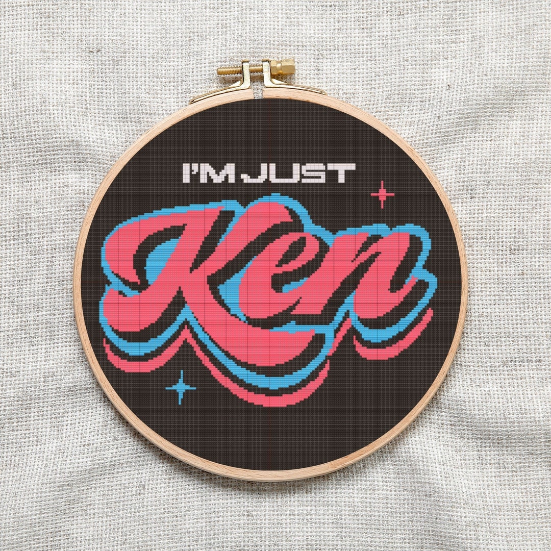 I'm Just Ken Cross Stitch Pattern: Barbie Movie Funny Quote (PDF ...