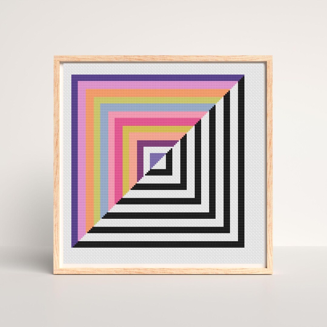 Colorful Geometric Pattern Cross Stitch Pattern, Geometric Xstitch ...