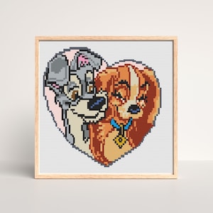 Lady and the Tramp Cross Stitch Pattern DIY Lady Cross Stitch DIY Tramp ...