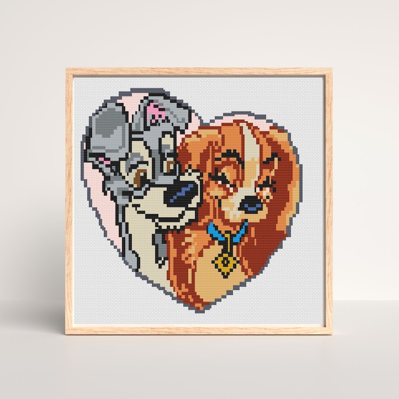 Lady and the Tramp Cross Stitch Pattern DIY Lady Cross Stitch DIY Tramp ...