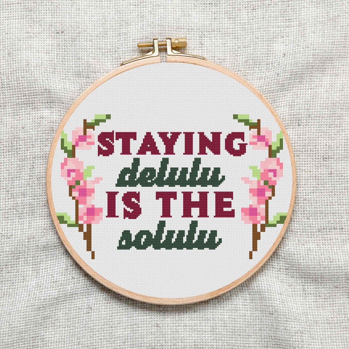 Staying Delulu is the Solulu Funny Meme Cross Stitch Pattern ...