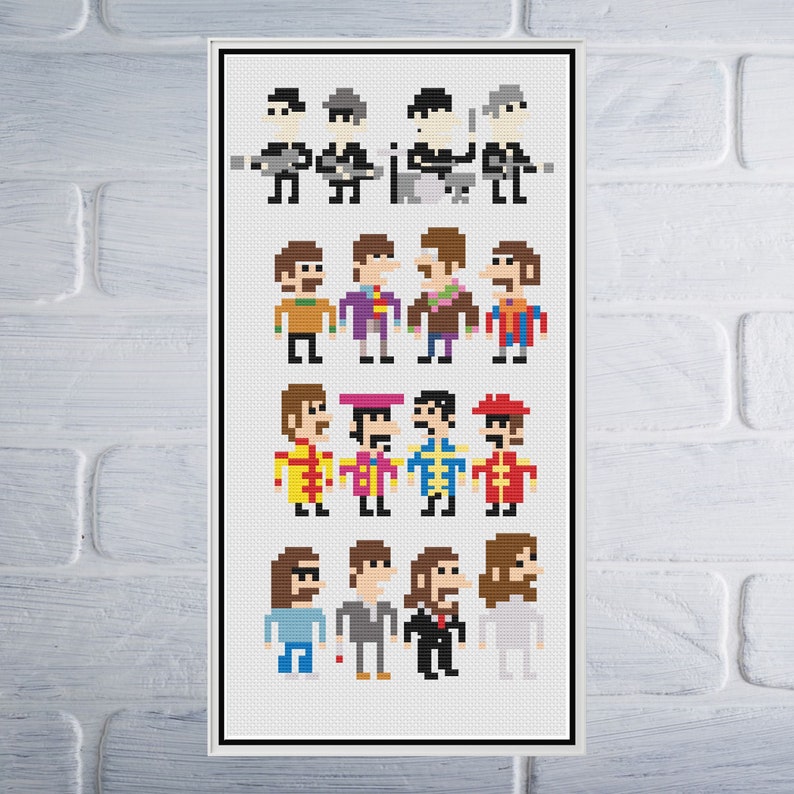 Beatles Generation Timeline Cross Stitch Pattern - Etsy