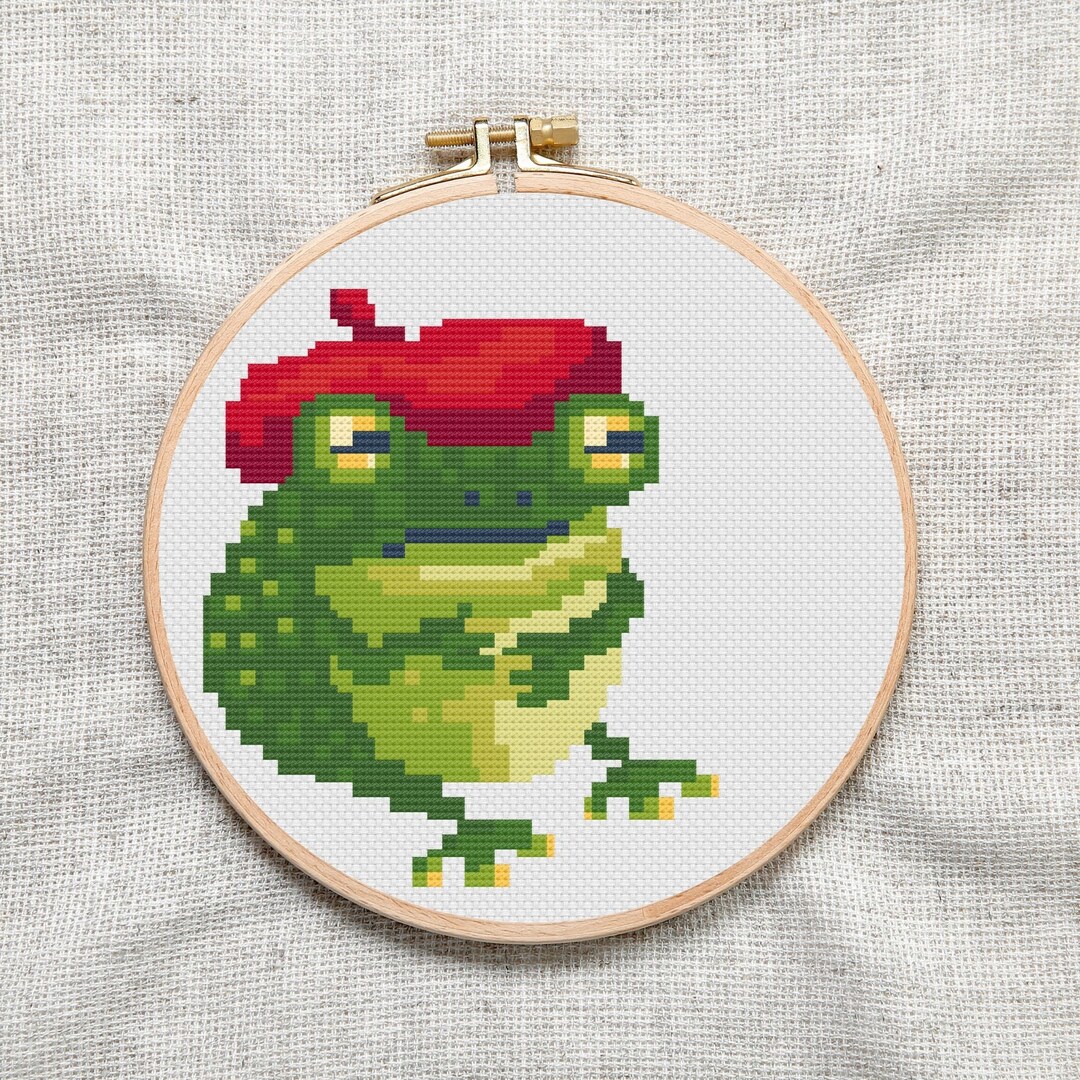 Mini Frog Cross Stitch Pattern PDF - Small Simple Easy Modern Kawaii ...