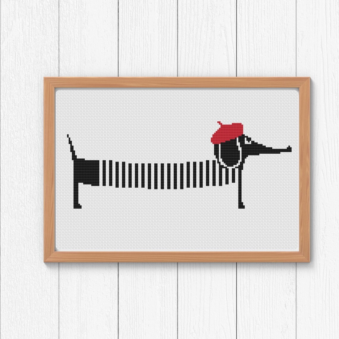 Weiner Dog in a Beret Cross Stitch Pattern, Instant Pdf Download - Etsy