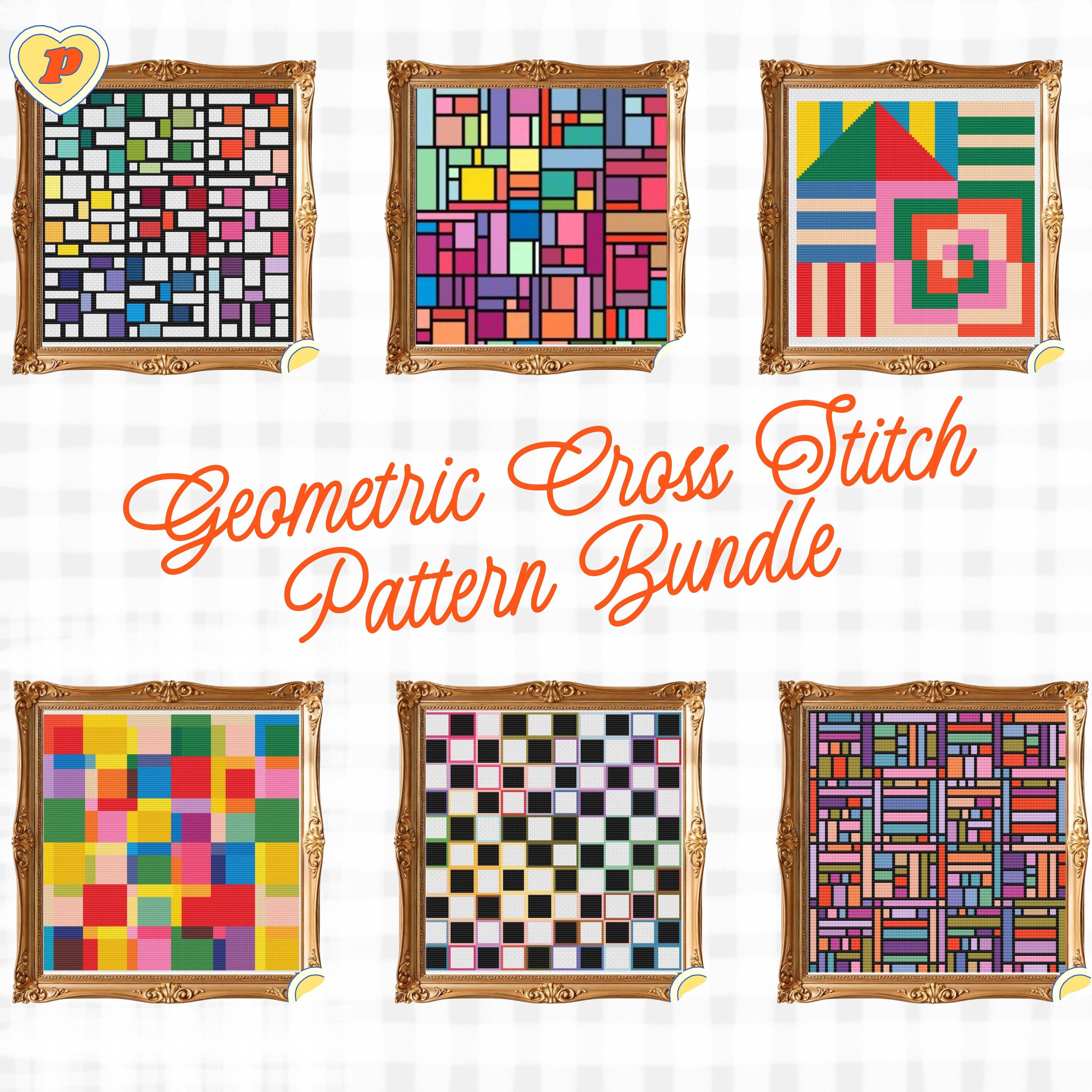 Geometric Cross Stitch Pattern Bundle: Modern Designs (digital Download ...